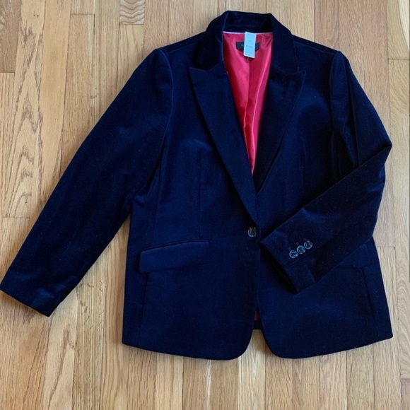 Talbots | Jackets & Coats | Talbots Blue Velvet Blazer | Poshmark